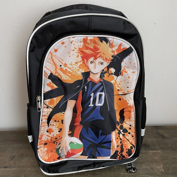 Bags | Haikyu Backpack New Anime Bookbag Shoyo Hinata Black Double ...